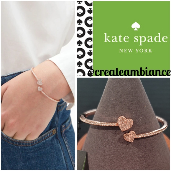 kate spade | Jewelry | Kate Spade Pave Heart Cuff | Poshmark